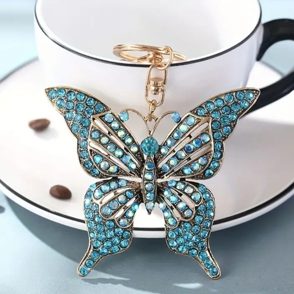Bags | Bling Butterfly Purse Charm Key Chain | Poshmark